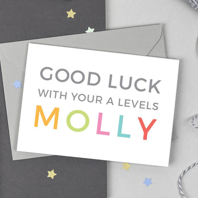 Personalised 'Good Luck A Levels' Card– Studio 9 Ltd