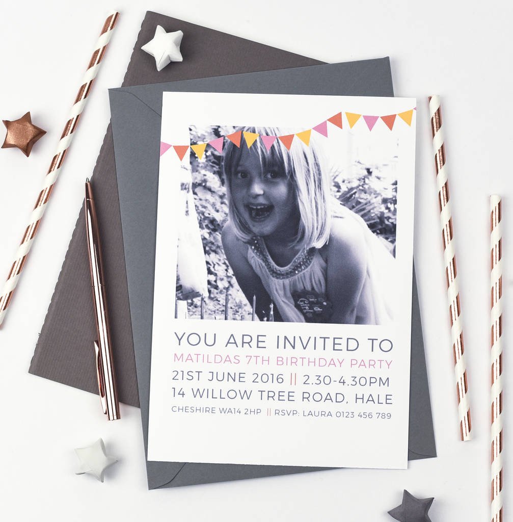 Personalised Photo Birthday Party Invitations– Studio 9 Ltd